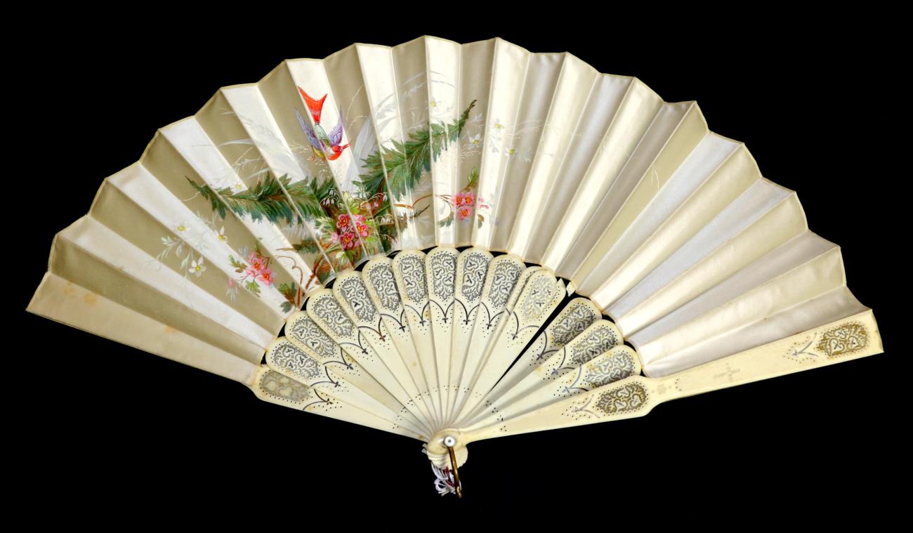 Lot 124 - A Circa 1880's Bone Fan, with pierced and