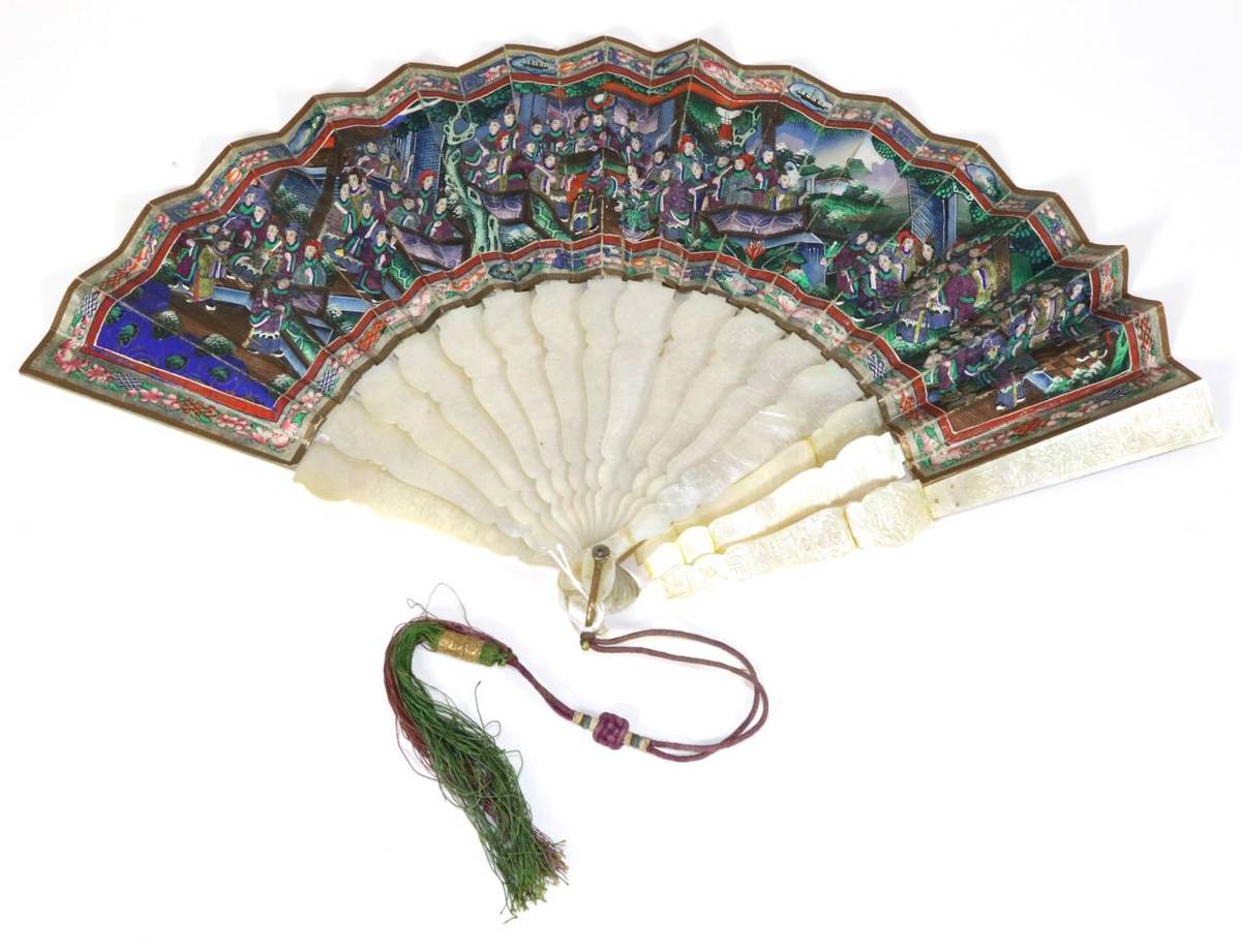 Lot 191 - A Circa 1840 Chinese Mandarin Fan, Qing