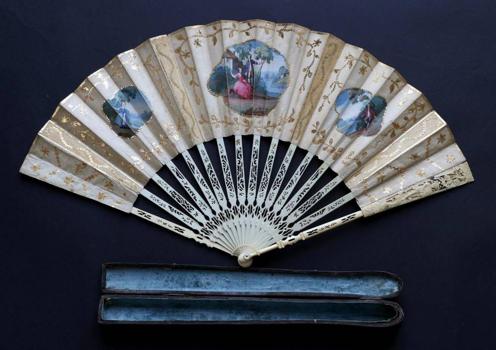 Lot 461 - A Mid-18th Century French Fan, the monture