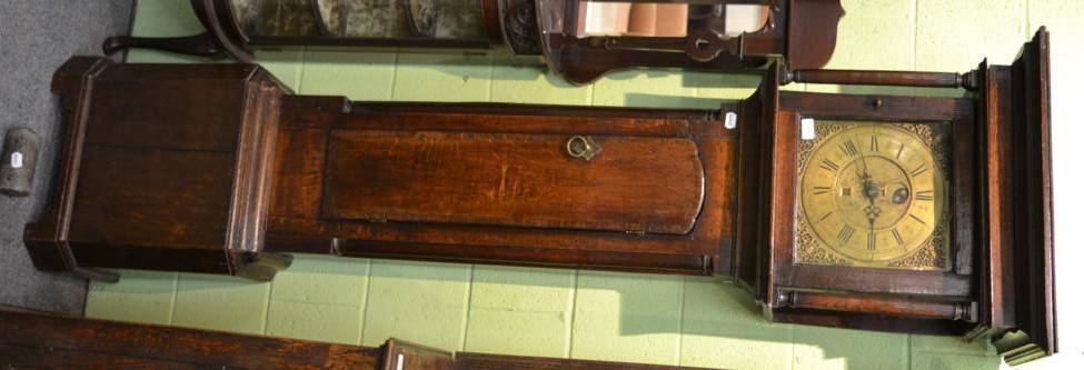 Lot 1248 - An oak thirty hour longcase clock, brass