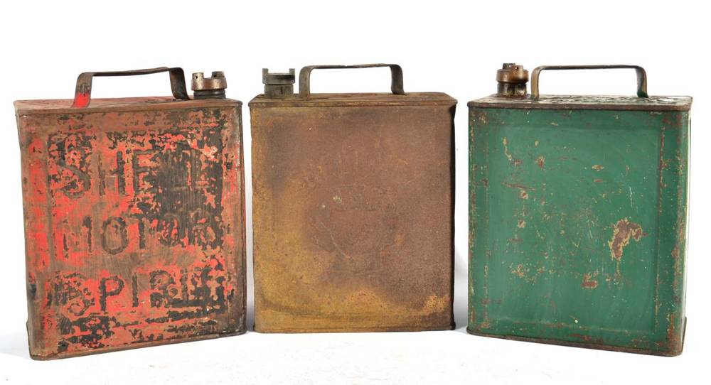 Lot 1098 - Three Vintage Petrol Fuel Cans, comprising