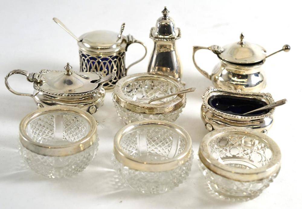 Lot 416 - Small group of silver condiments