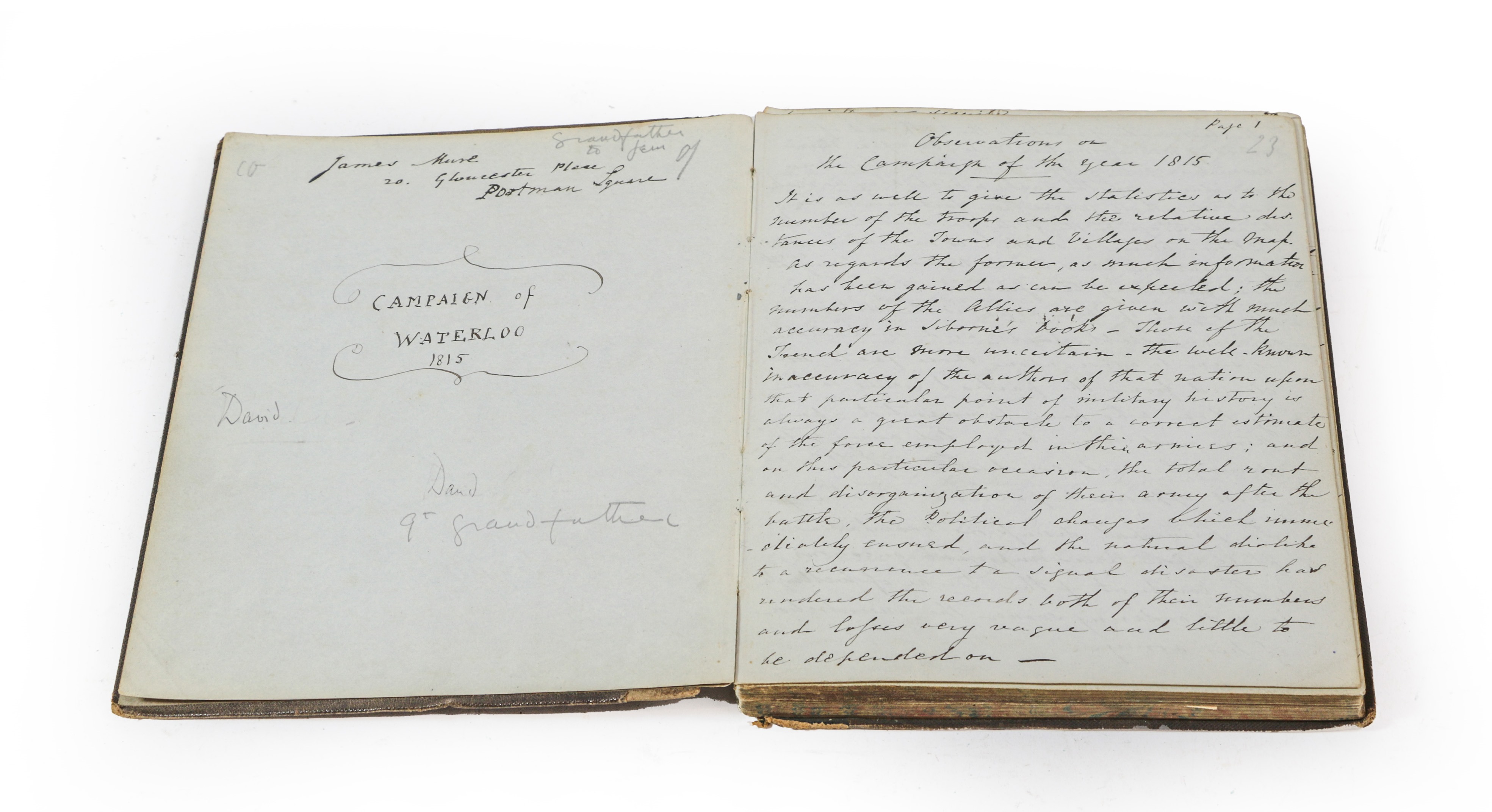 Lot 137 - A 19th Century Hand Written Account "The