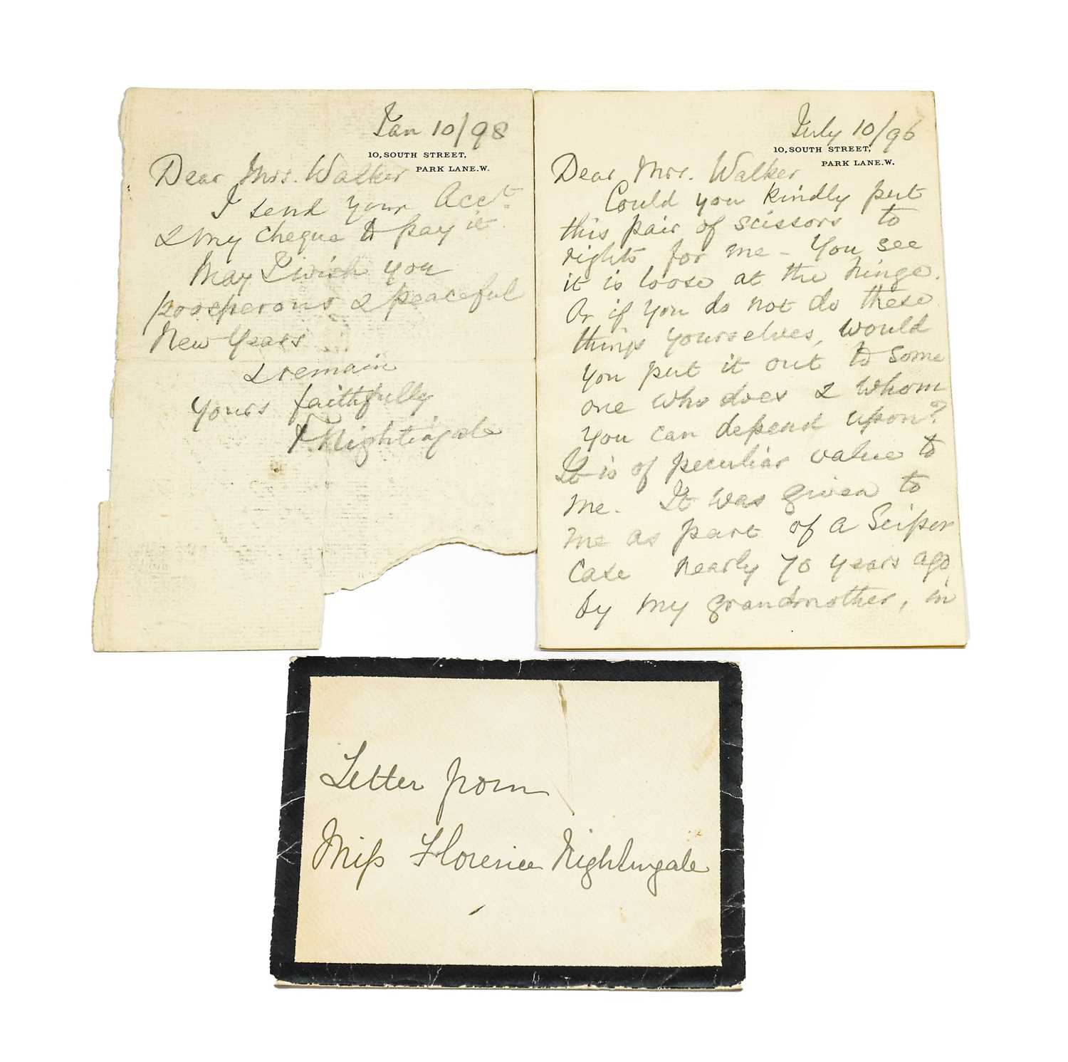 Lot 194 - Nightingale (Florence, 1820-1910). Two