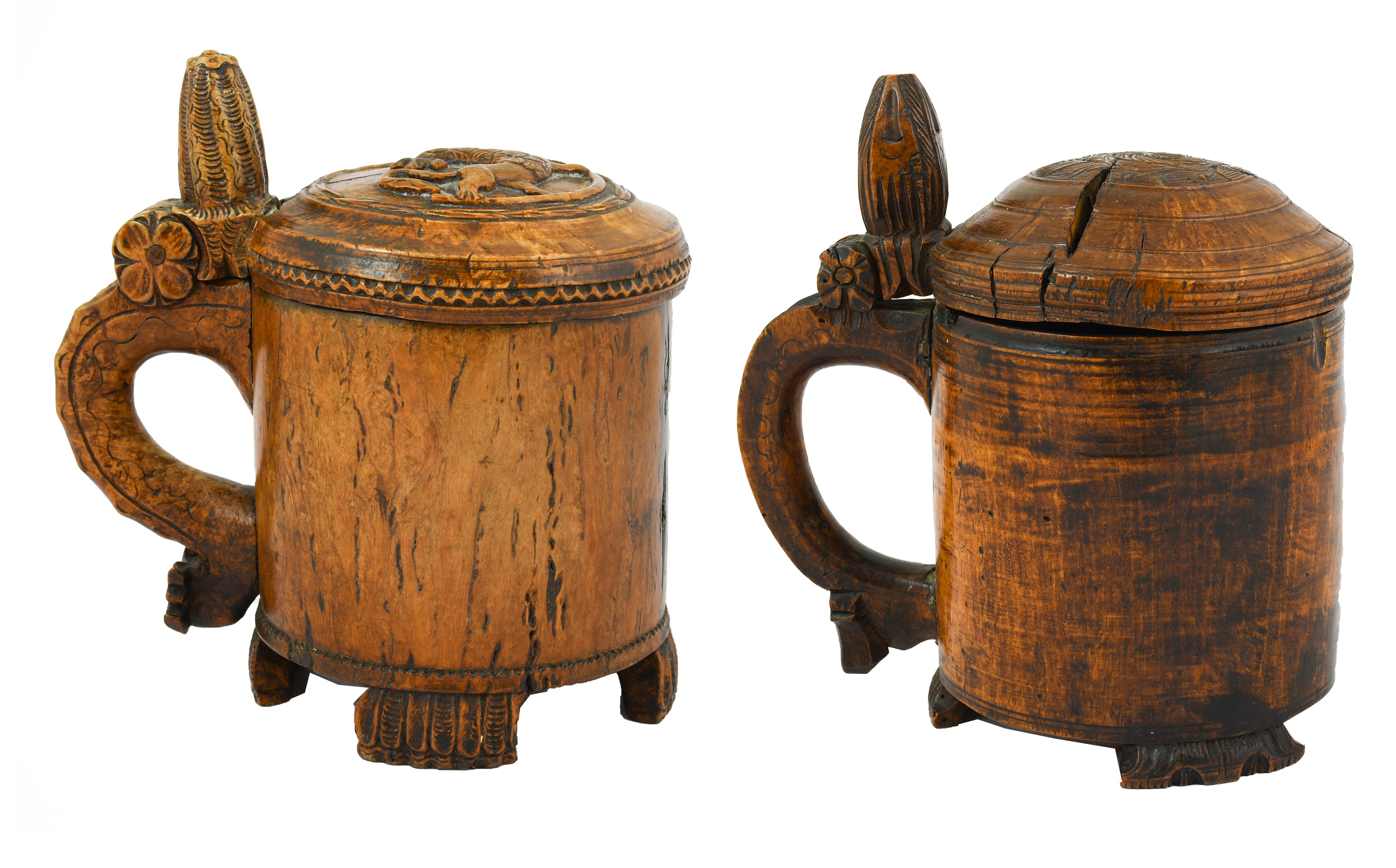 Lot 1039 - A Norwegian Birch Tankard, 18th century, of