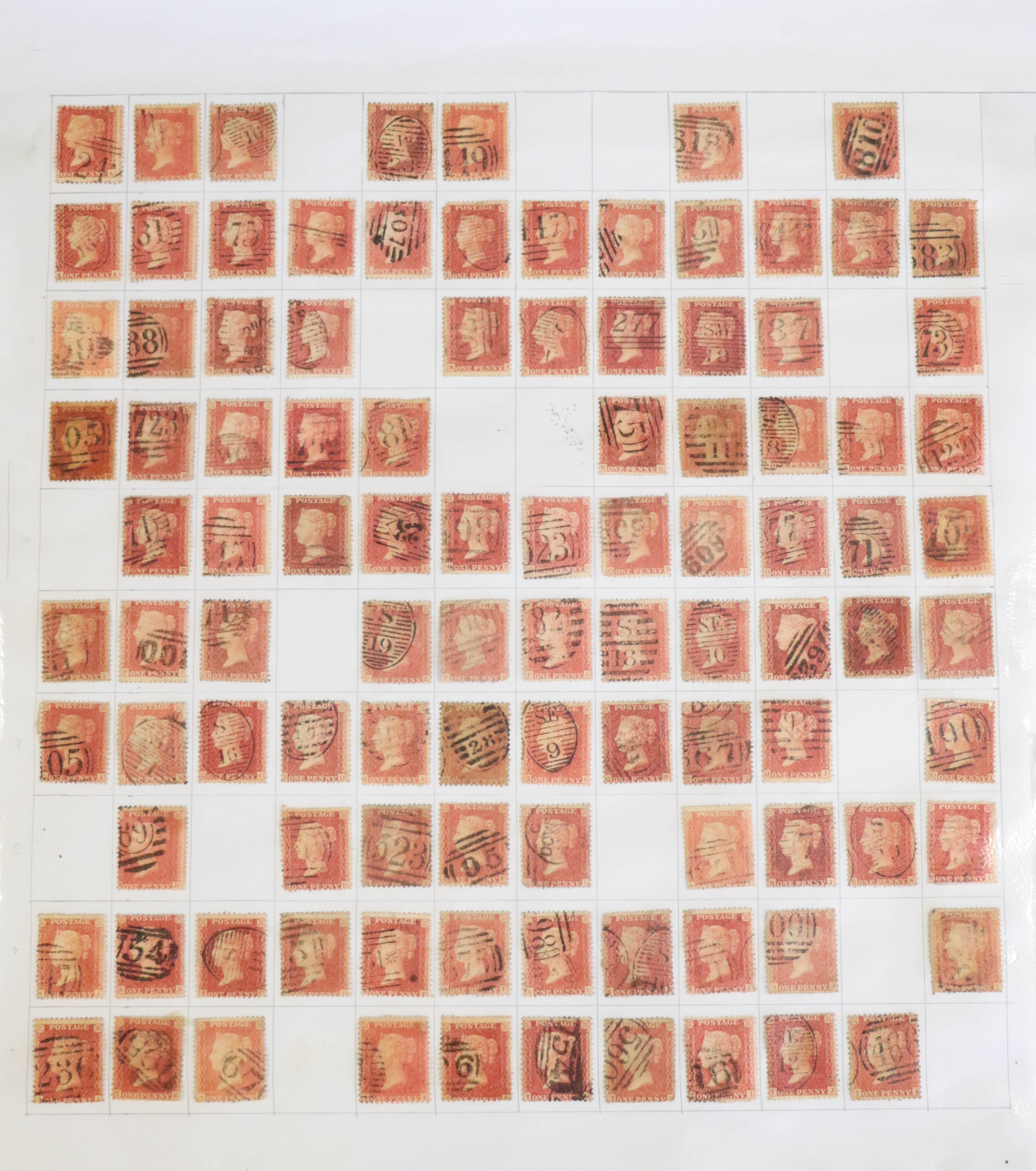 Lot 257 - Great Britain Penny Red 'stars'