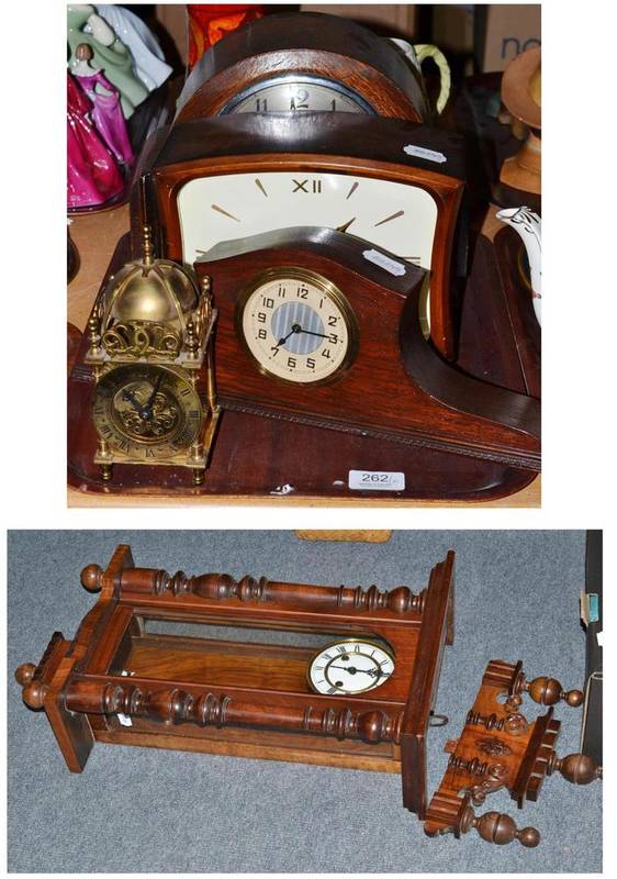 Lot 262 - A Vienna type striking wall clock, a chiming