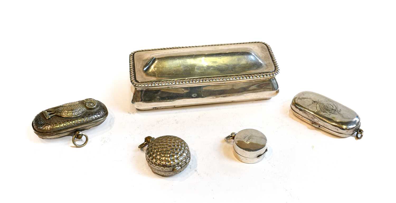 Lot 205 - Two silver sovereign cases, together with