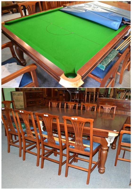 Lot 725 - A modern mahogany snooker/dining table by