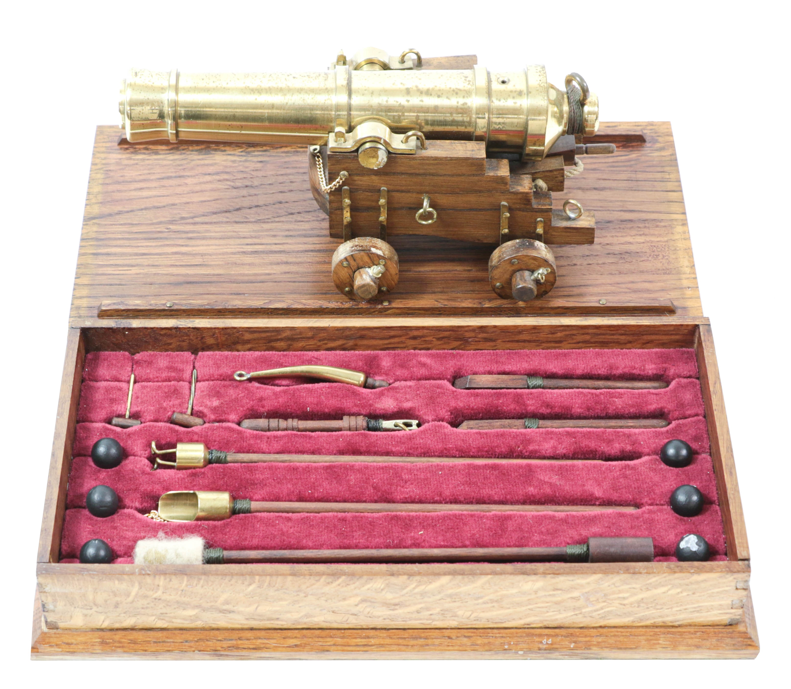 Lot 147 - A Brass Model of a Garrison Gun, the 19cm