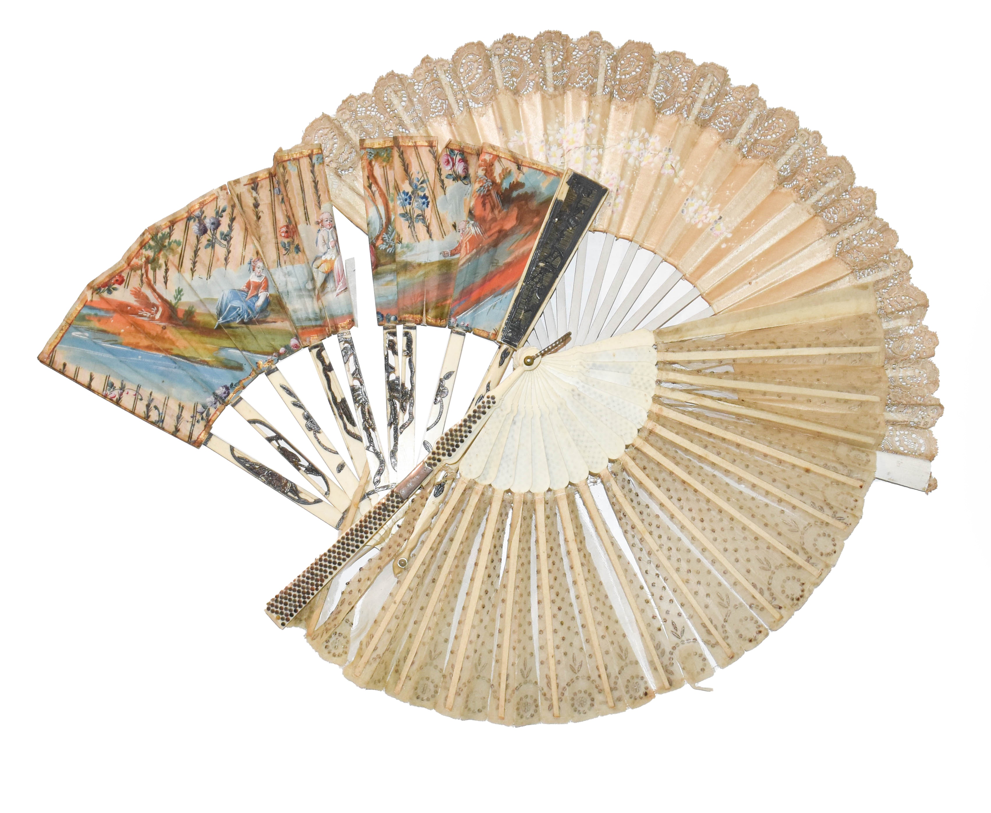 Lot 1021 - Two early 19th century fans with