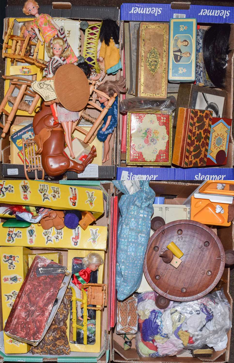 Lot 428 - Four boxes of vintage toys and collectables,