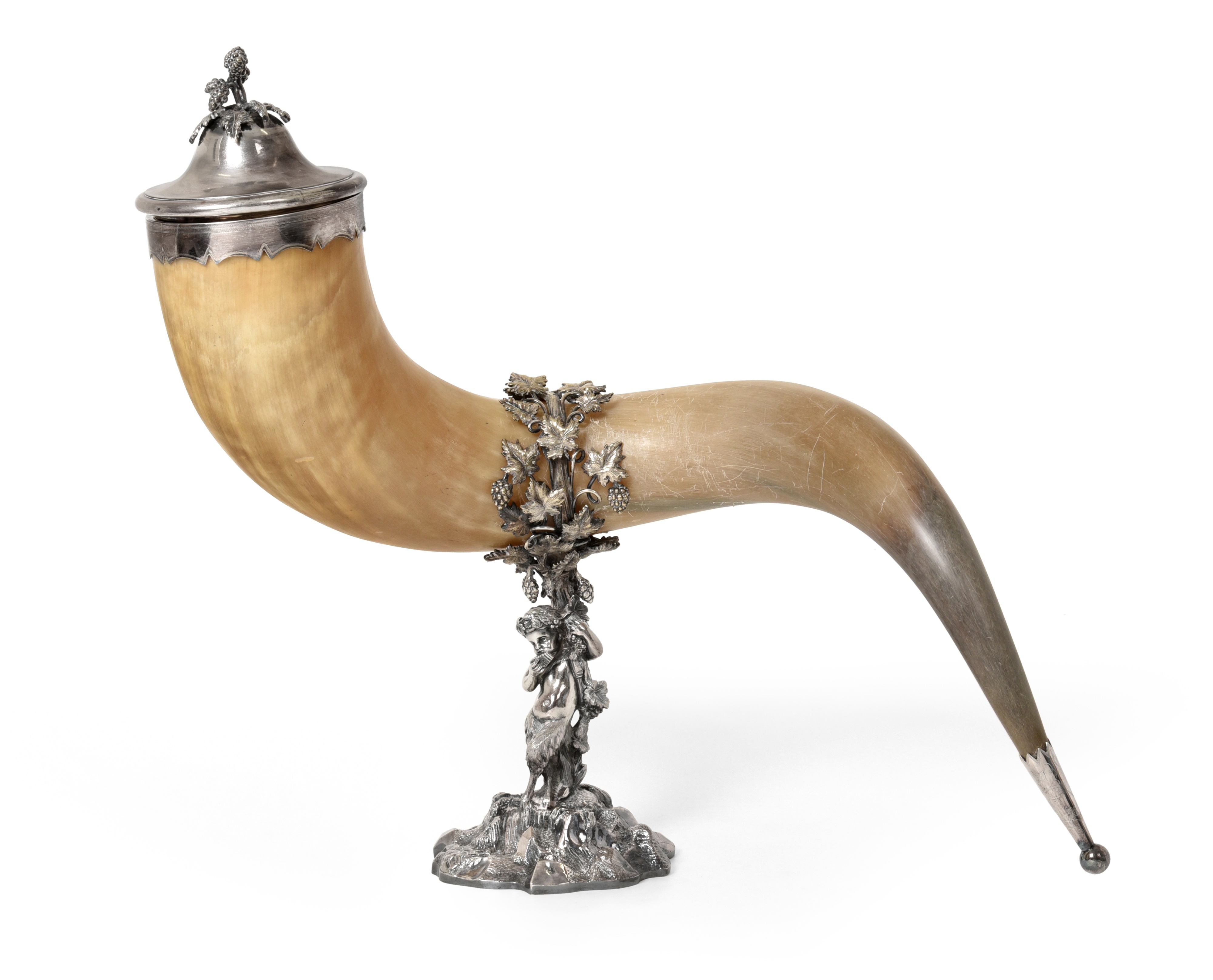 Lot 2125 - A Victorian Silver Plate Mounted Horn Cup