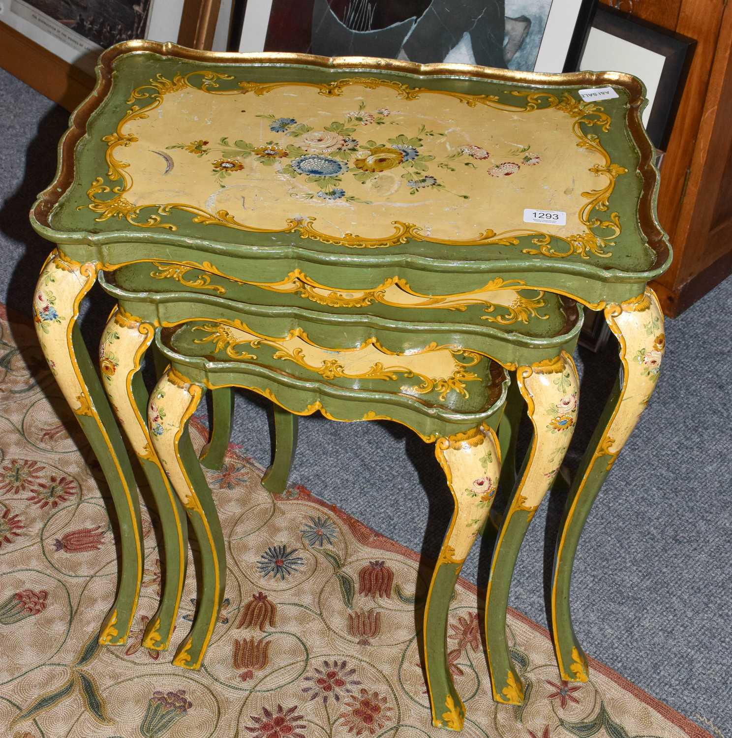 Lot 1293 - A set of three Venetian parcel gilt cream,