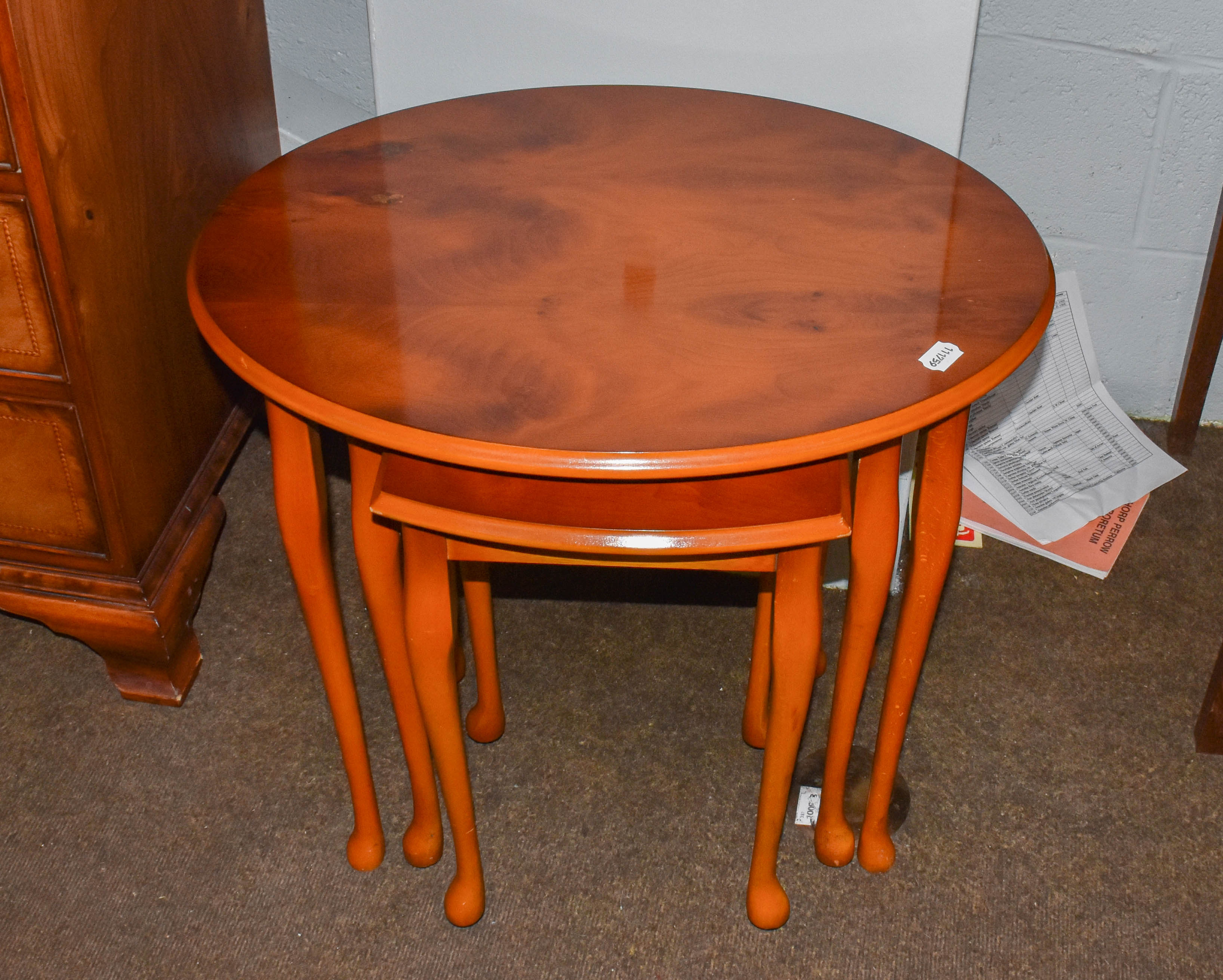 Lot 1258 - A reproduction yew wood dwarf bookcase,