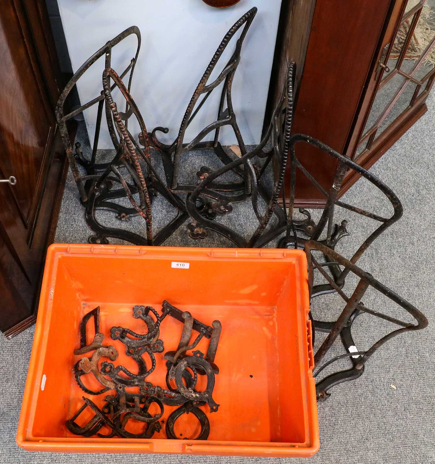 Lot 410 - Six Victorian saddle racks and related