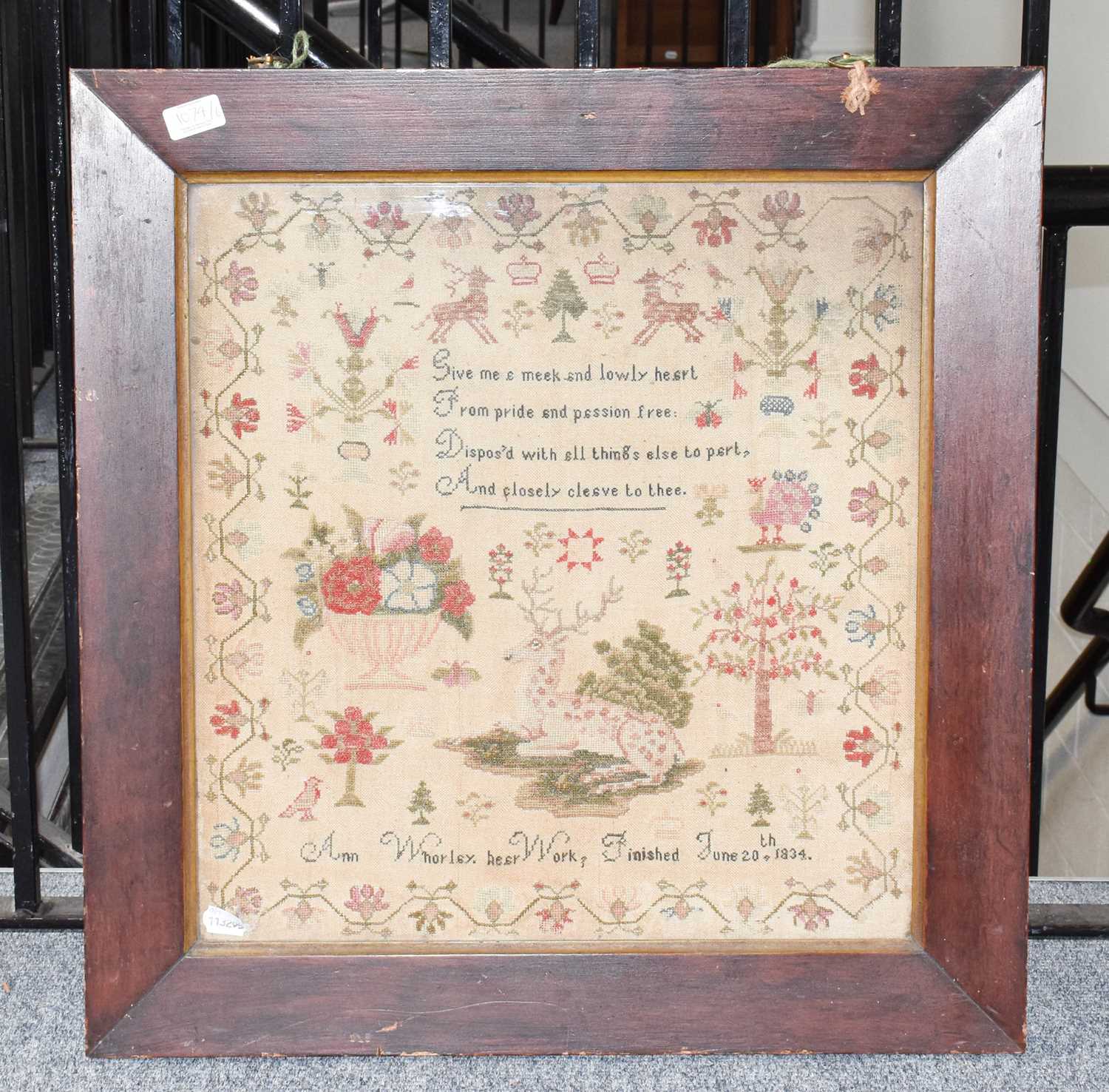 Lot 1074 - ~ A group of Victorian needlework samplers,