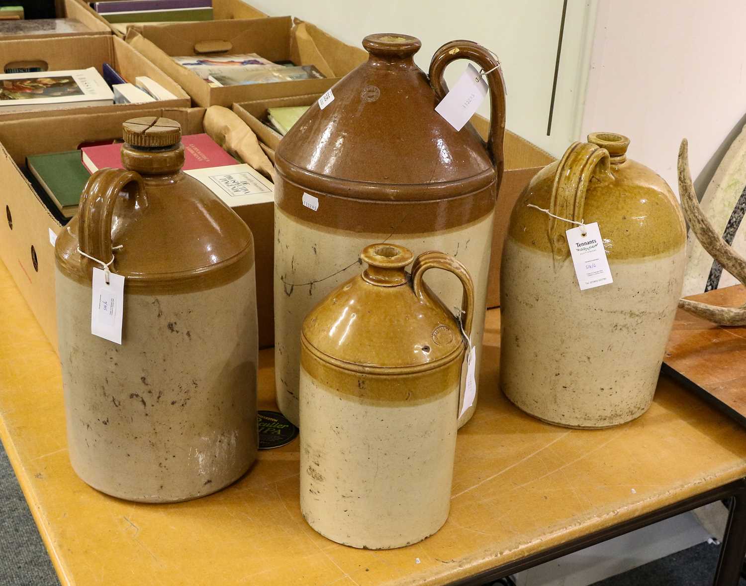 Lot 506 - Four Victorian stoneware flagons, including