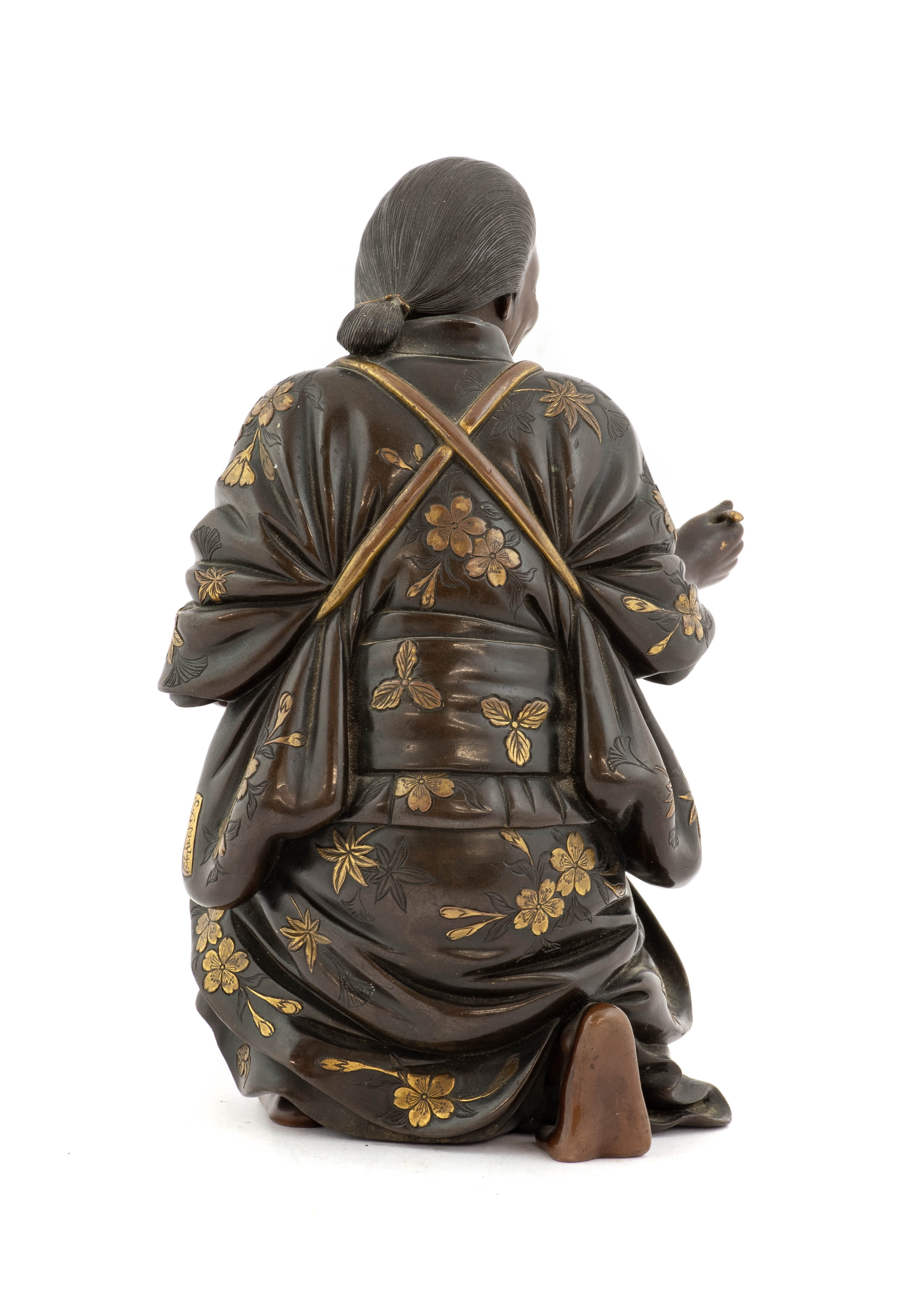 Lot 213 - A Miyao Bronze Figure of a Lady, Meiji
