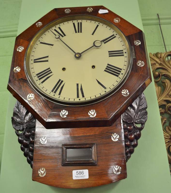 Lot 586 - A rosewood veneered and mother-of-pearl