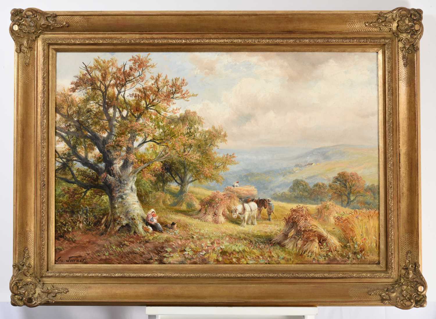 Lot 144 - George Turner (1841-1910) "Harvesting near