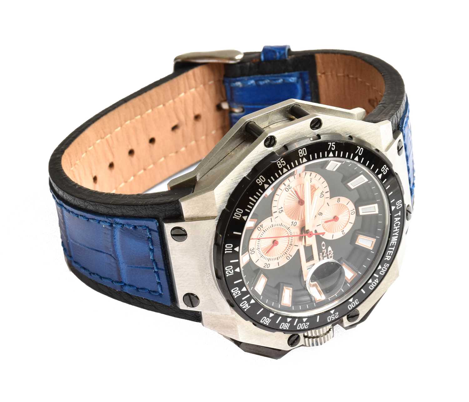 Lot 245 - A stainless steel Oniss Paris chronograph