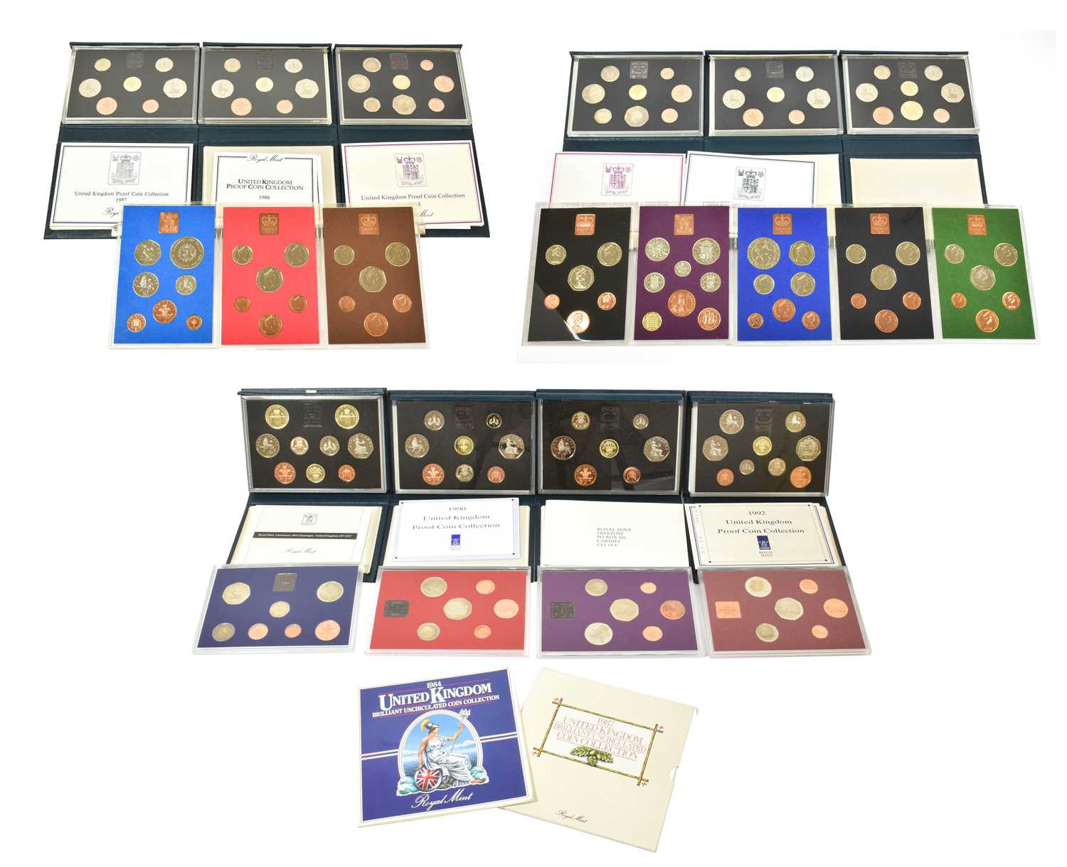 Lot 441 - 23 x UK Proof Sets, comprising: 1970 8 coins