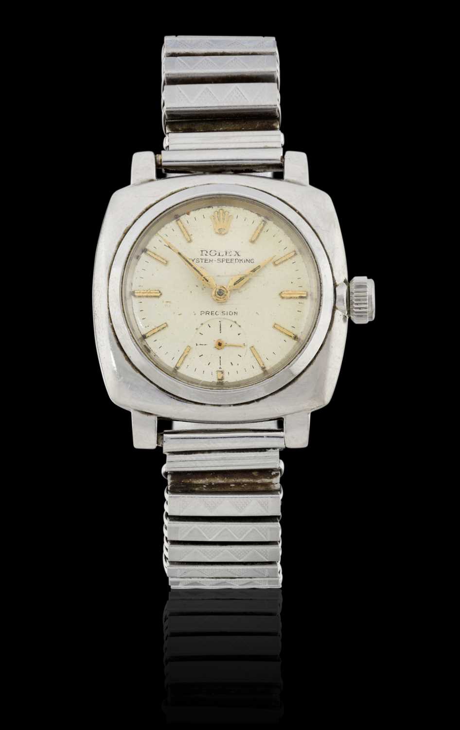 Lot 2358 - Rolex: A Stainless Steel Cushion Shaped