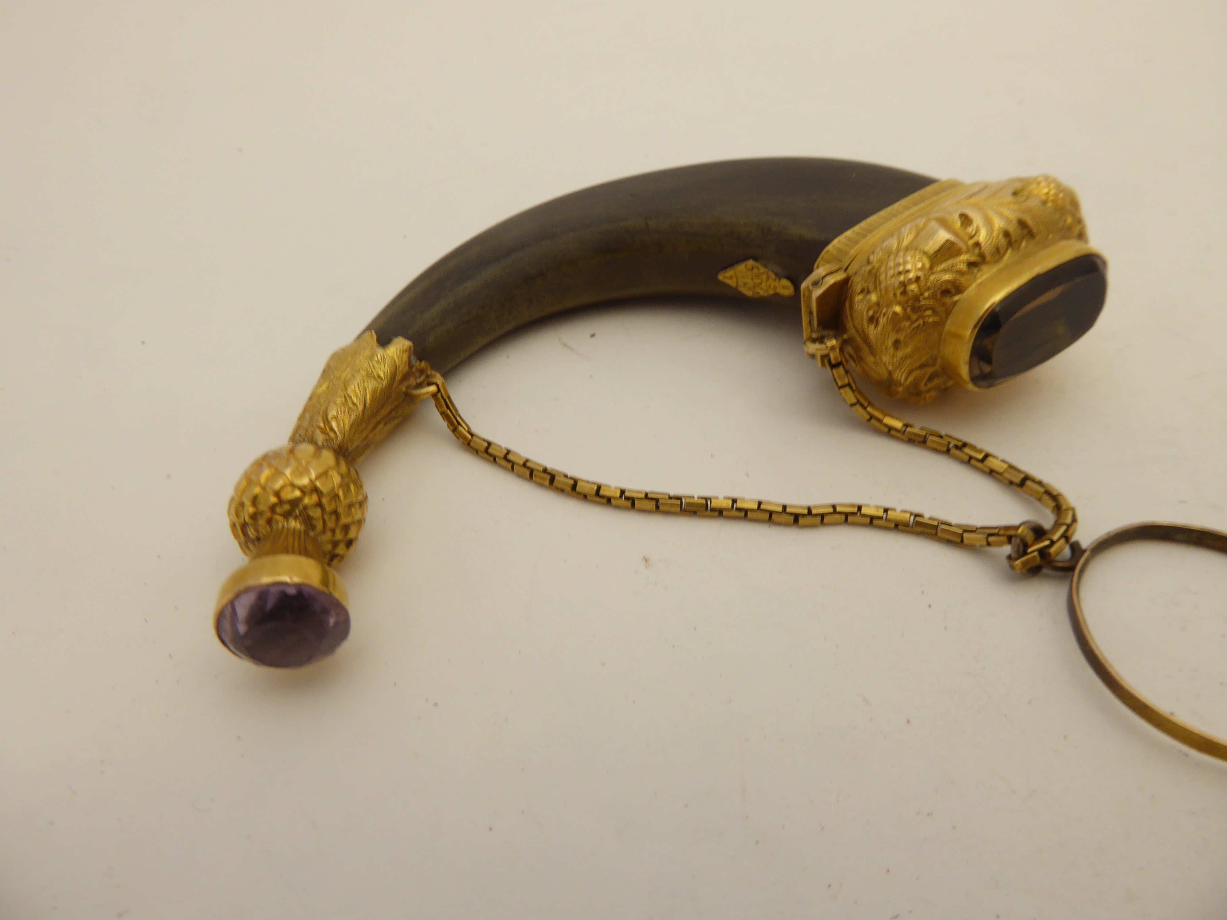 Lot 2051 - A Scottish Gilt-Metal Mounted Horn
