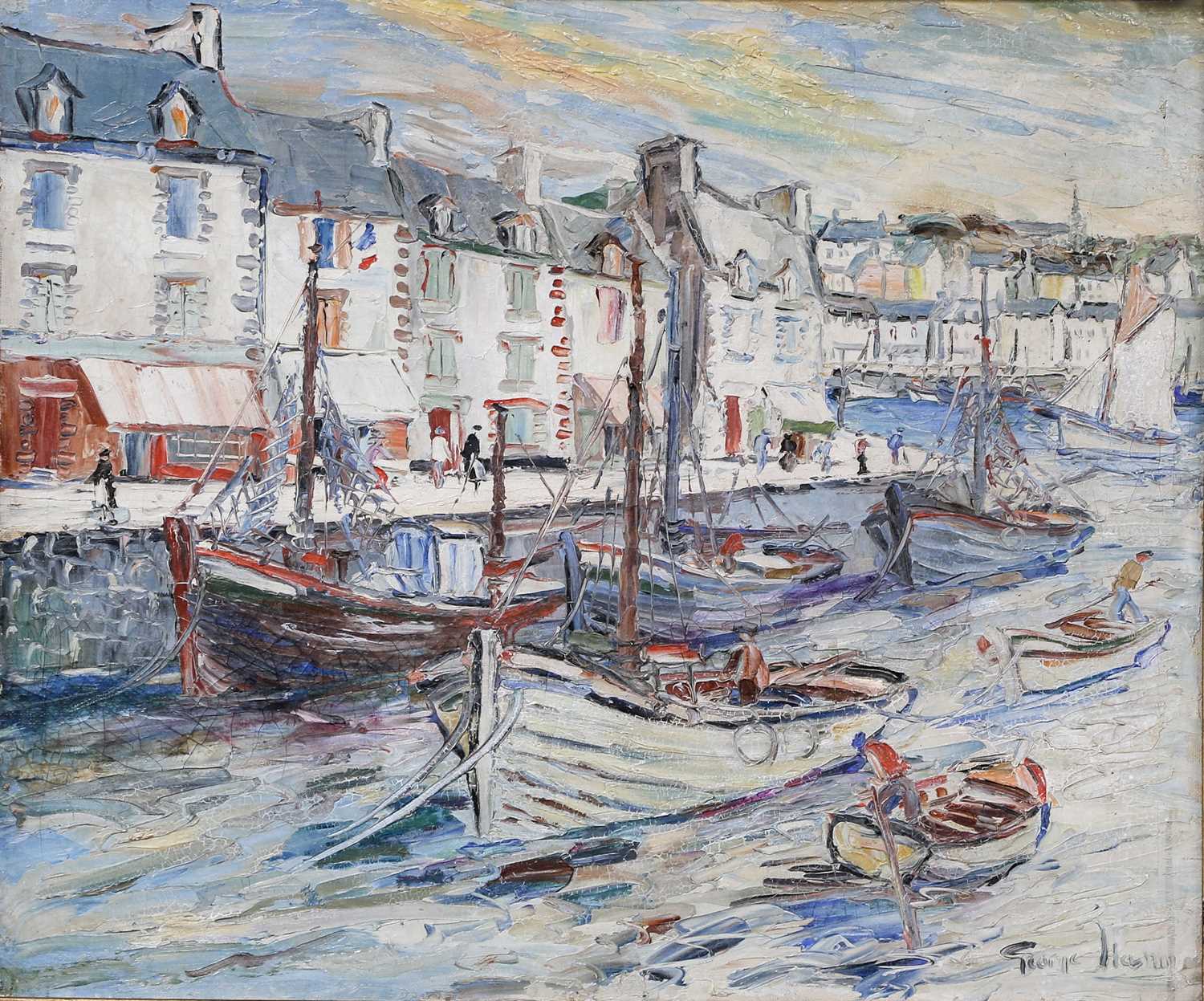 Lot 1043 - George Hann (1900 - 1979) Harbour Scene,