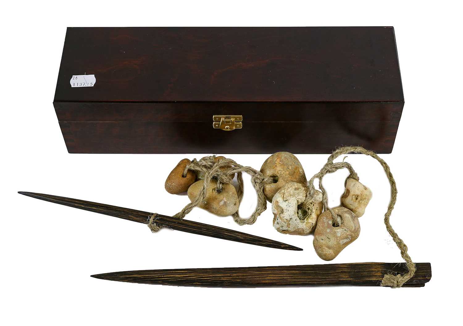 Lot 300 - Two Inuit Bola Slings, each with dark