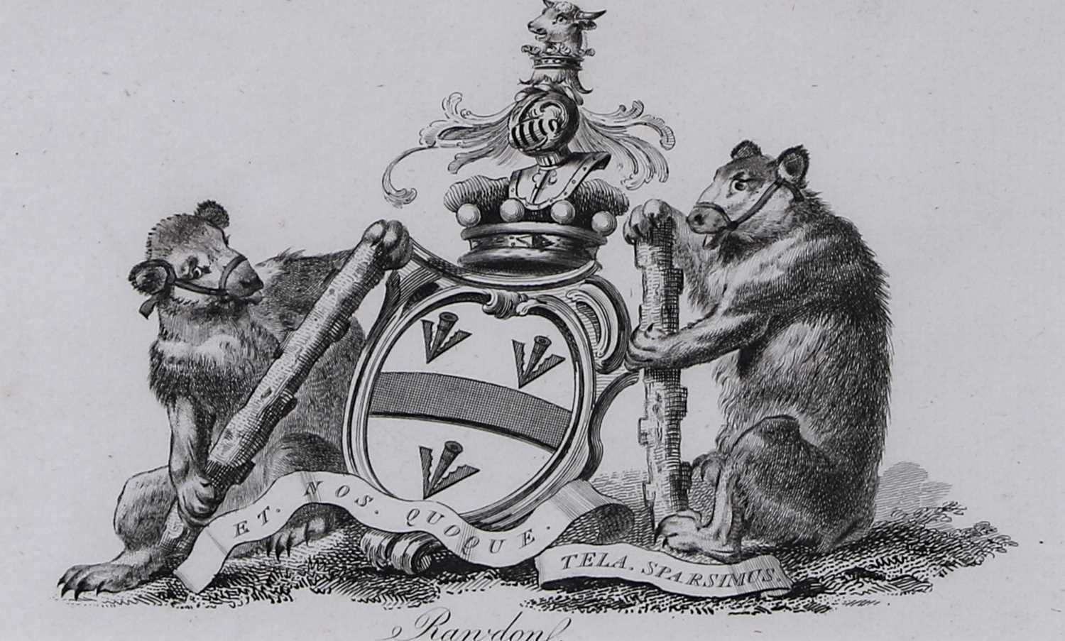 Lot 1031 - Five armorial crests/prints, to include