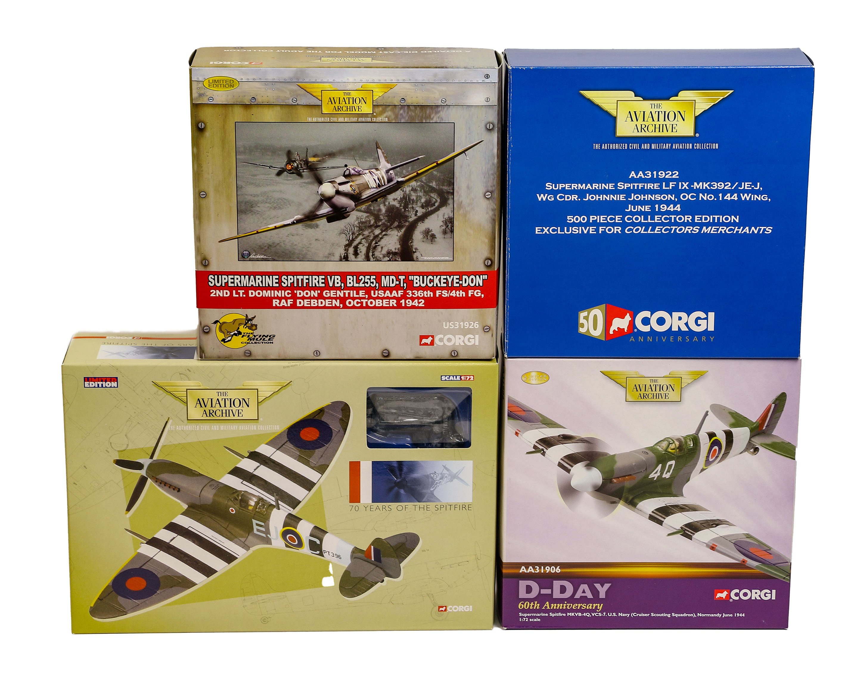 Lot 208 - Corgi Aviation Archive Spitfire Group 1;72