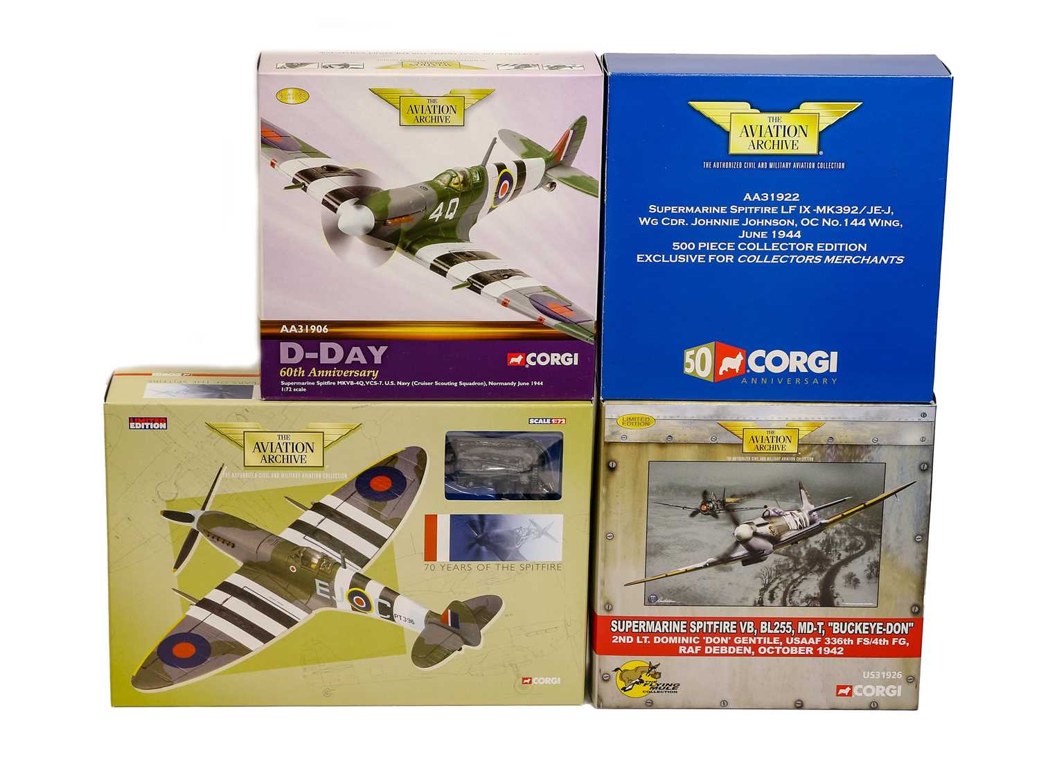 Lot 207 - Corgi Aviation Archive Spitfire Group 1:72