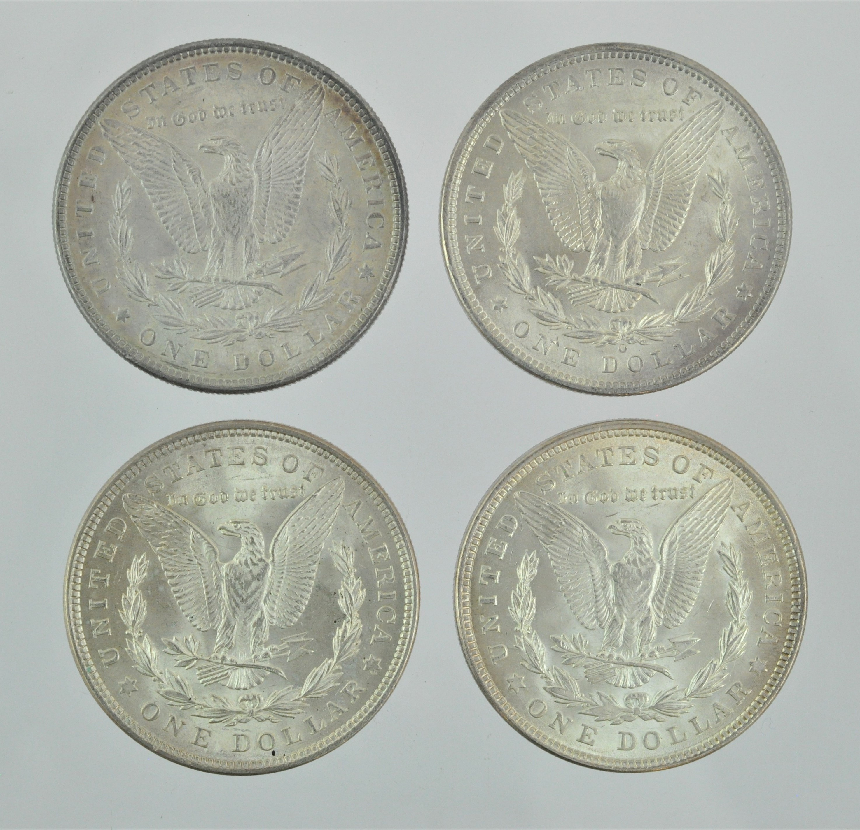 Lot 192 - 8 x USA Silver Dollars, comprising: 4 x