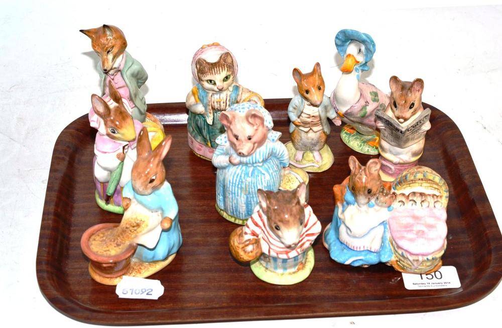 Lot 150 - Ten Beswick Beatrix Potter figures all BP2,
