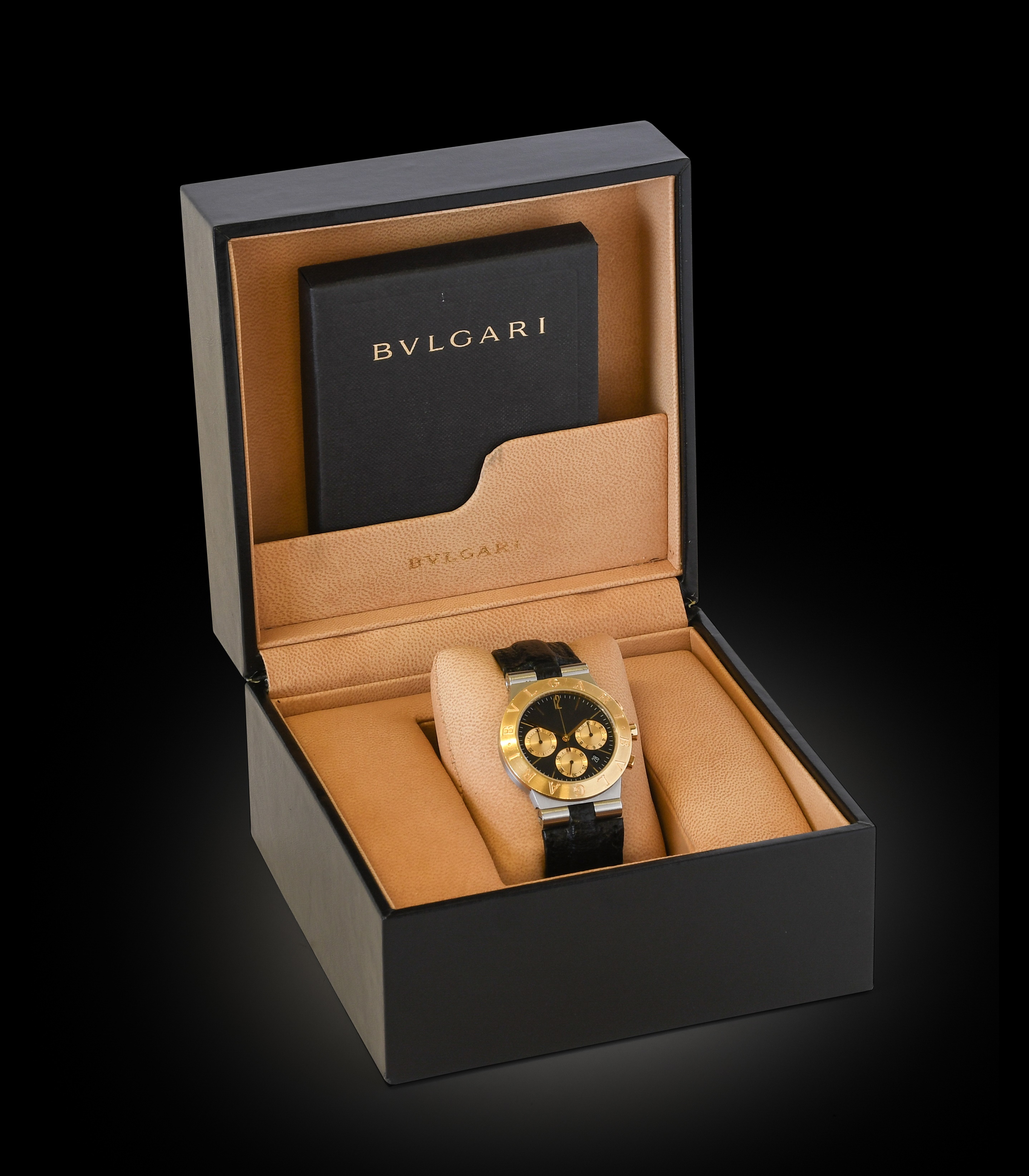 Lot 2213 - A Steel and Gold Calendar Chronograph