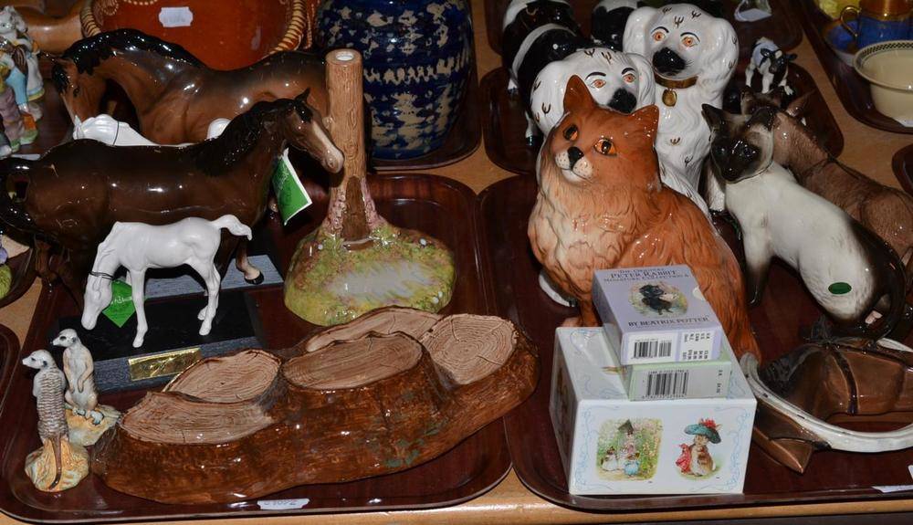 Lot 221 - Three trays of Beswick animals, including