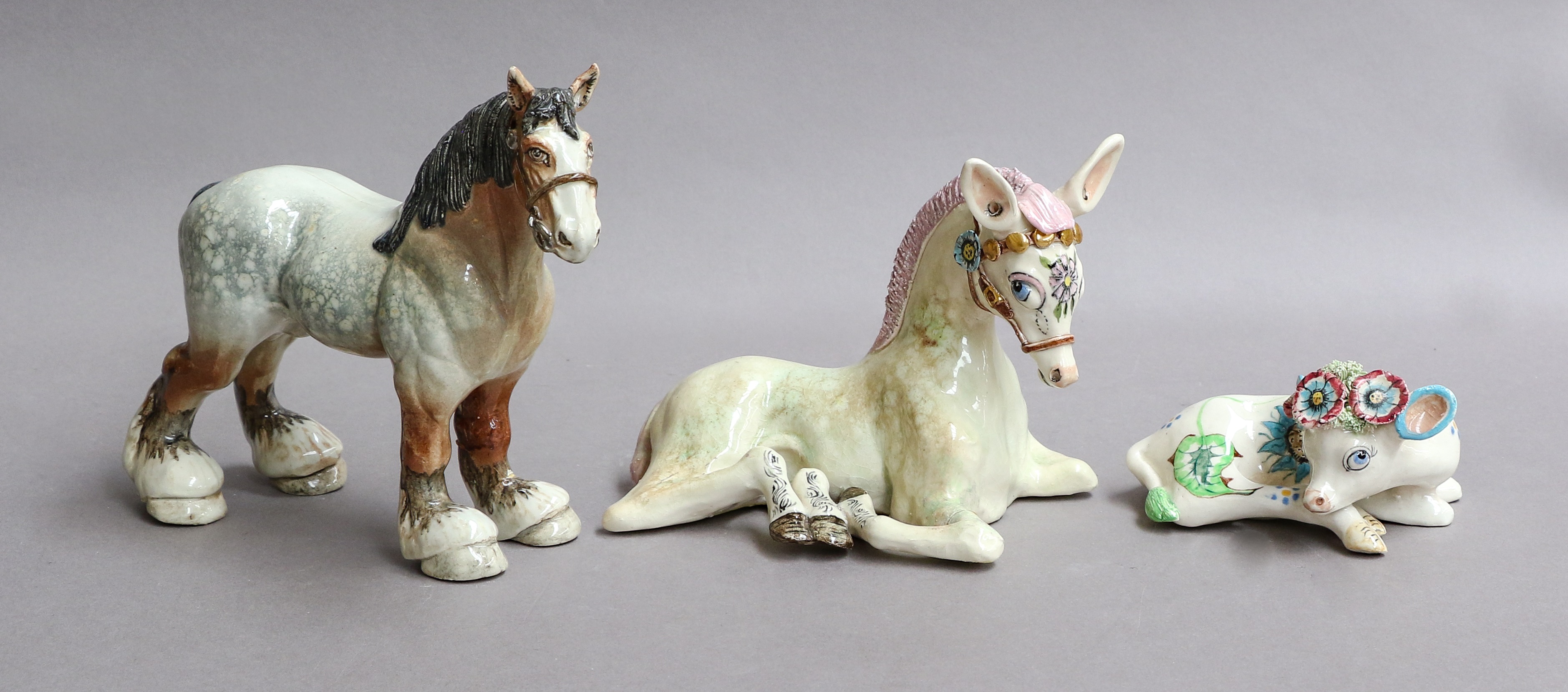 Lot 138 - Basil Matthews pottery horse models, Border