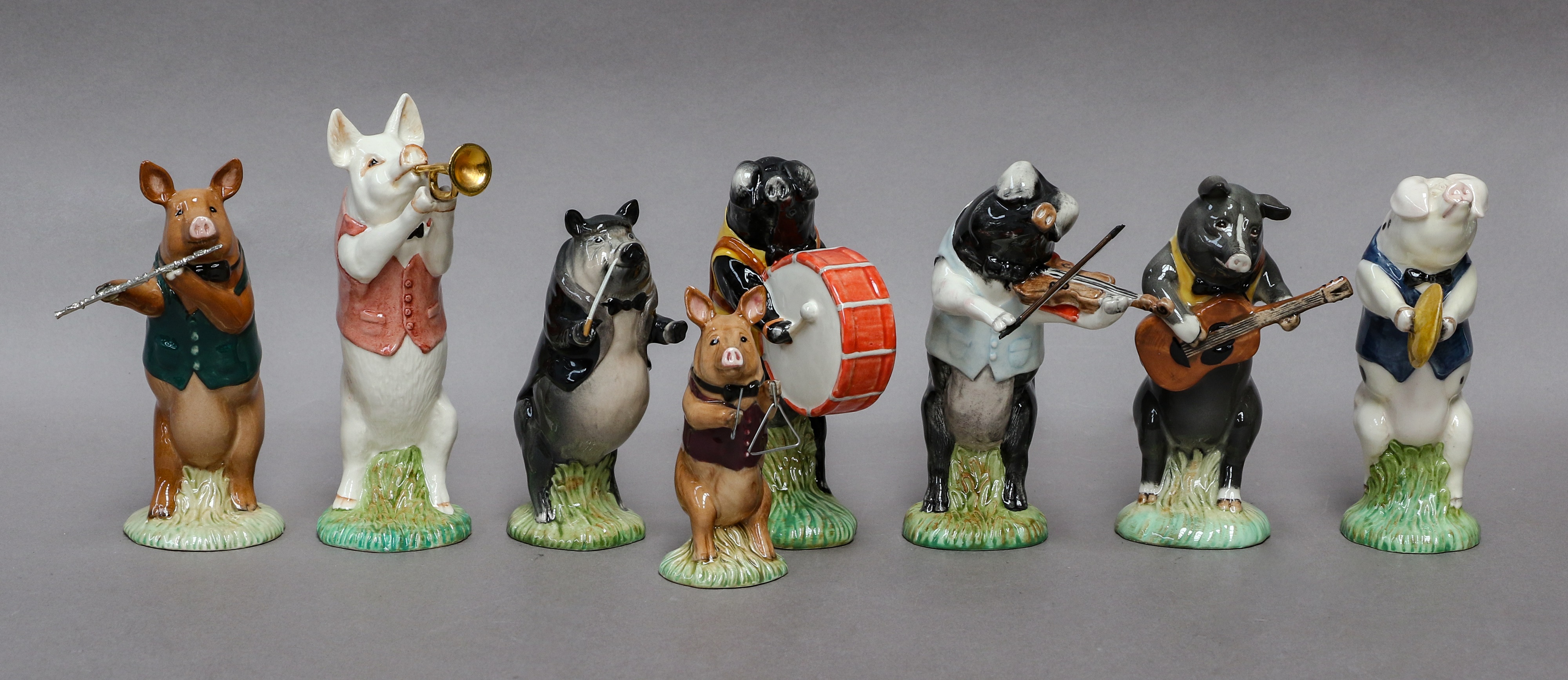 Lot 1190 - Beswick Pig Promenade Figures Including: