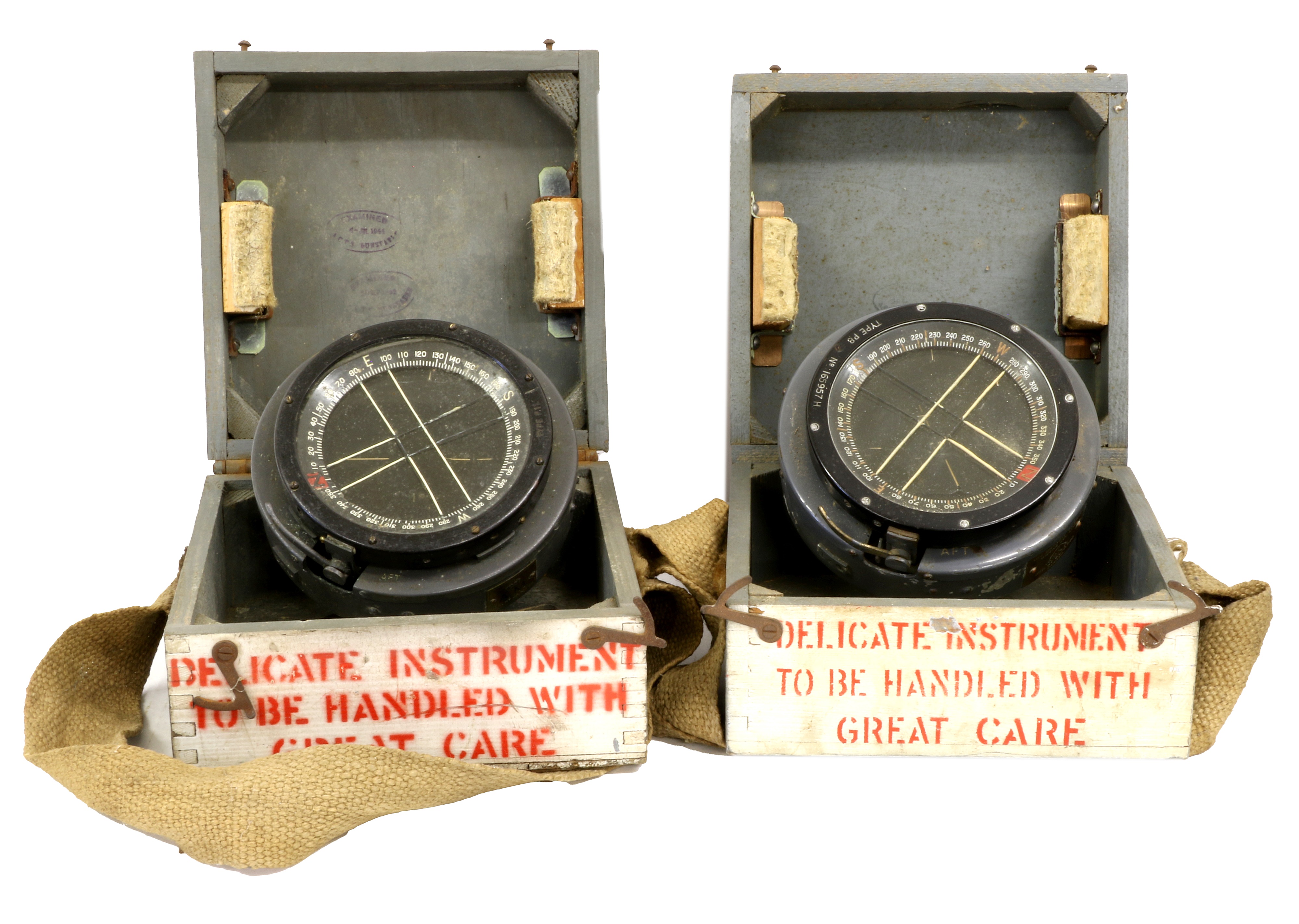 Lot 43 - Three Second World War Aviation Compasses:
