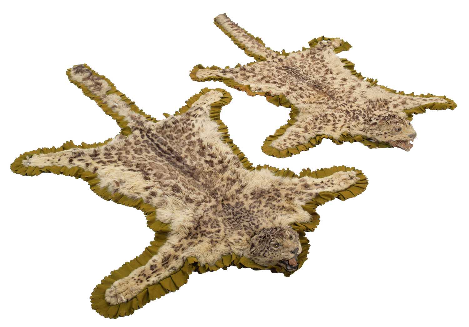 Lot 314 - Taxidermy: A Pair of Snow Leopard Skin Rugs