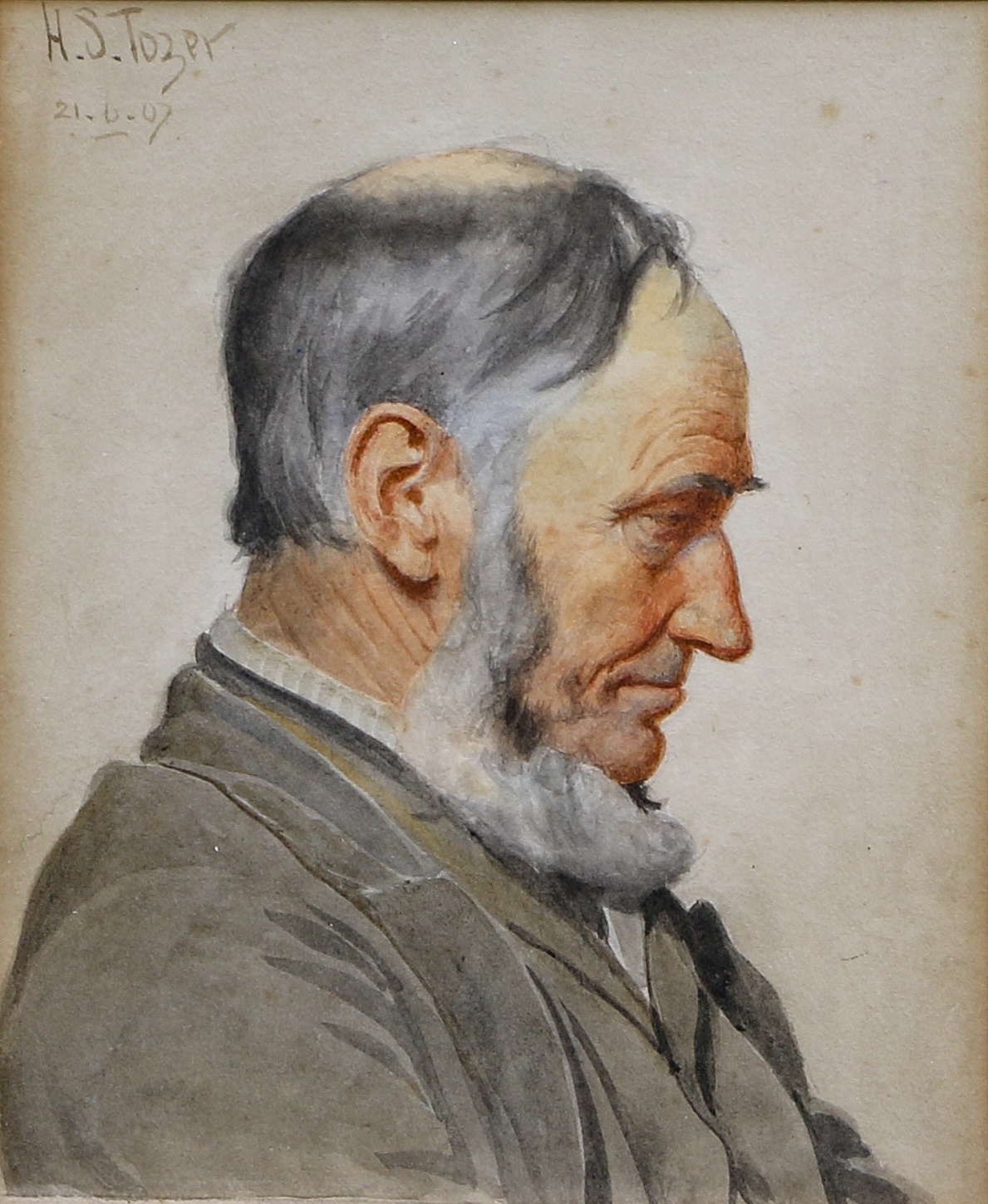 Lot 360 - H S Tozer (20th century) Profile portrait of