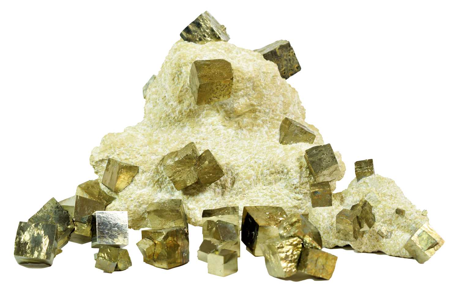 Lot 356 - Minerals: Pyrite Cubes in Matrix Specimen,