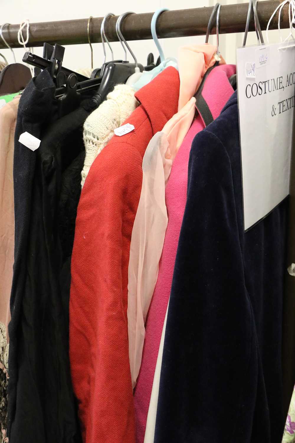 Lot 1391 - Assorted costume, wool coat and suit and