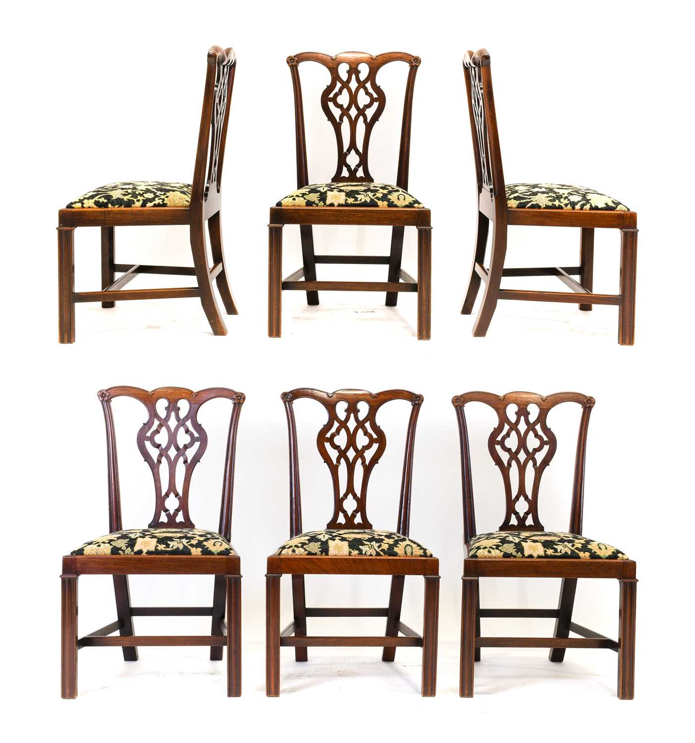 Lot 805 - A Set of Six George III Single Dining Chairs,