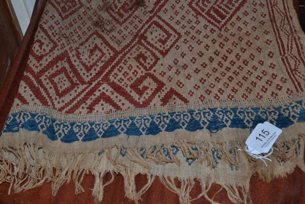 Lot 115 - A Middle Eastern flatweave prayer mat, woven