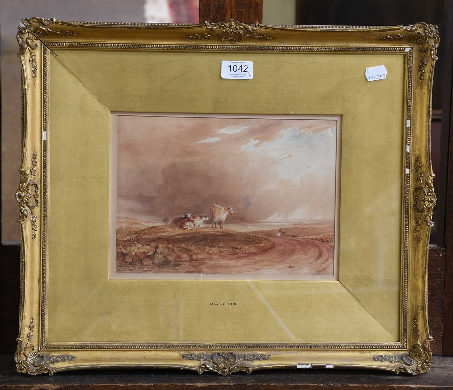 Lot 1042 - Attributed to David Cox Cattle before