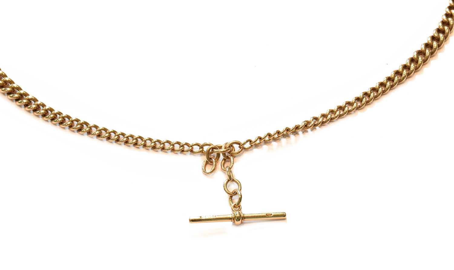 Lot 379 - An Albert Chain, stamped '9' and '.375',