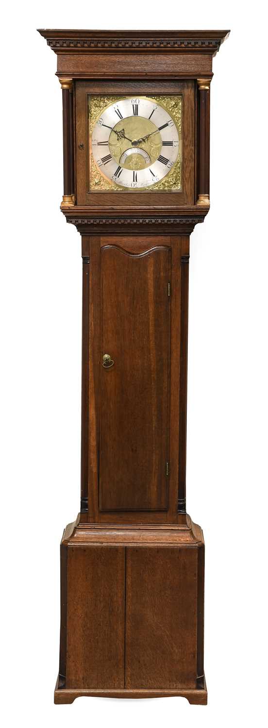 Lot 680 - An Oak Thirty Hour Longcase Clock, signed